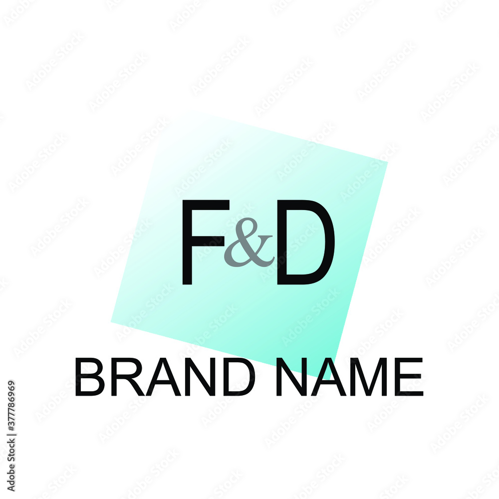 letter FD Logo design with square frame line. business consulting ...