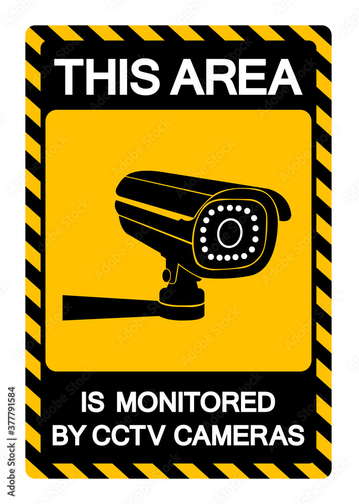 This Area Is Monitored By CCTV Cameras Symbol Sign, Vector Illustration ...
