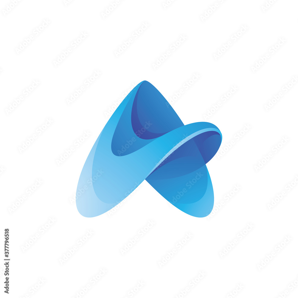 Abstract Letter A Triangle Alpha Symbol with Modern Gradient Coloring ...