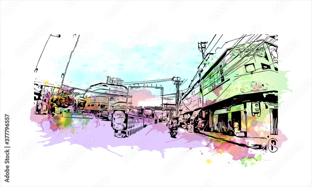 Building view with landmark of Bandar Lampung is the capital and ...