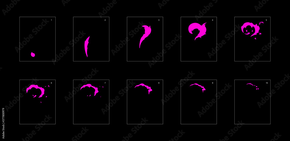 Smoke effect. poison smoke animation sprite sheet. classic poison smoke ...