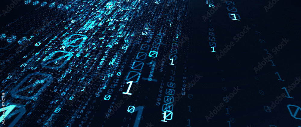 Binary Code Backgroundblue Bytes Of Binary Code Flying Through A Vortex Background Code Depth