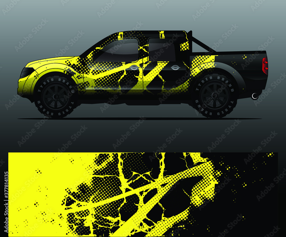 Truck decal sticker wrap design vector. Graphic abstract stripe racing ...