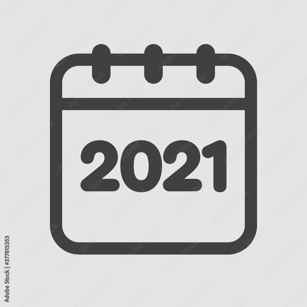 Vector icon calendar year 2021, icon of the year Stock Vector | Adobe Stock