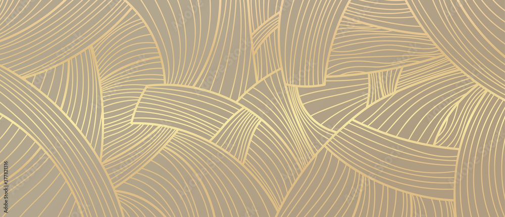 Luxury Gold line art wallpaper. Wall art background design for home ...