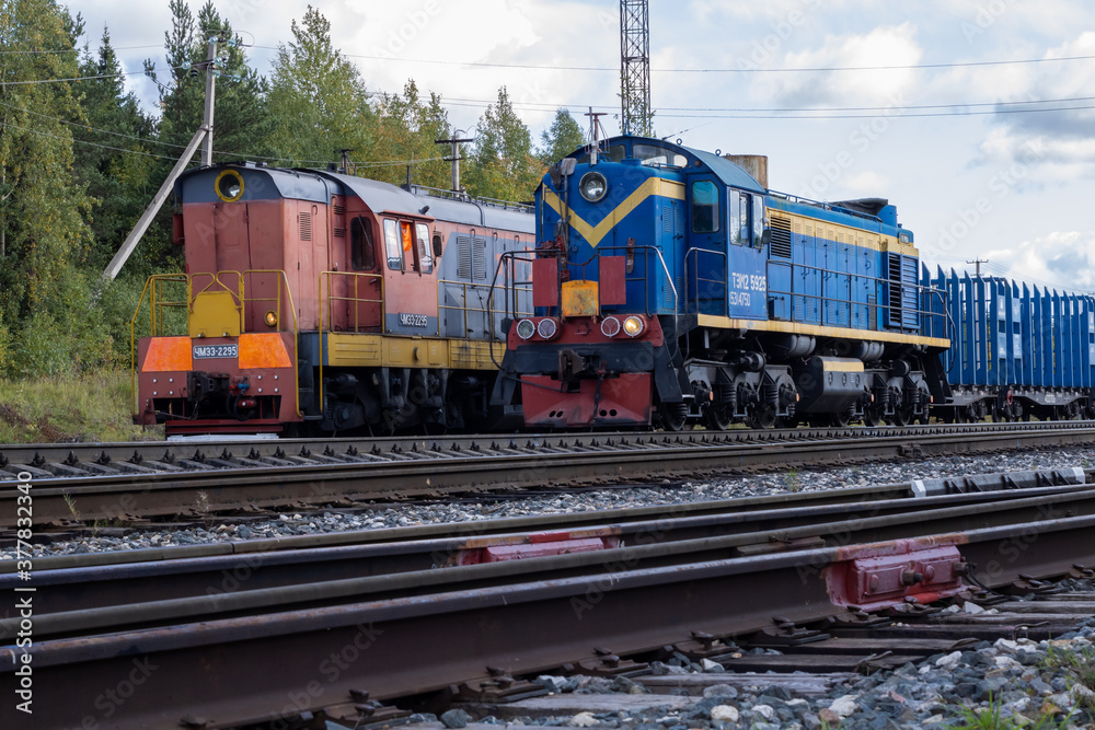 Train. Old diesel locomotive on the railway. Photos | Adobe Stock