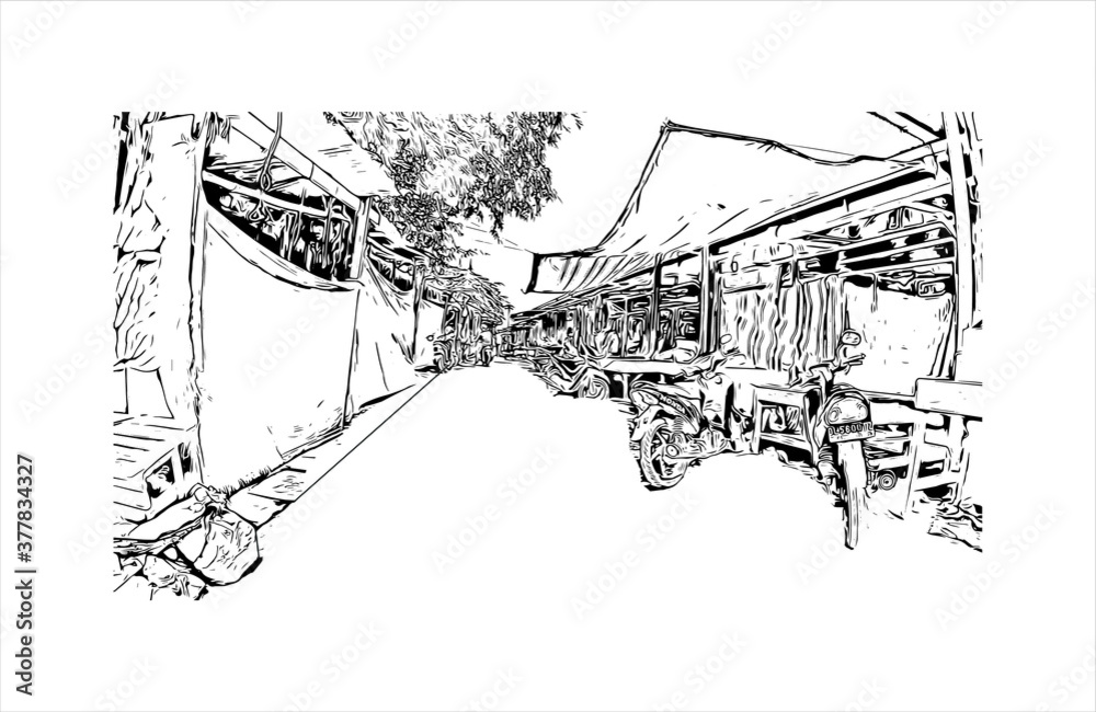 Building view with landmark of Banda Aceh is the capital and largest ...