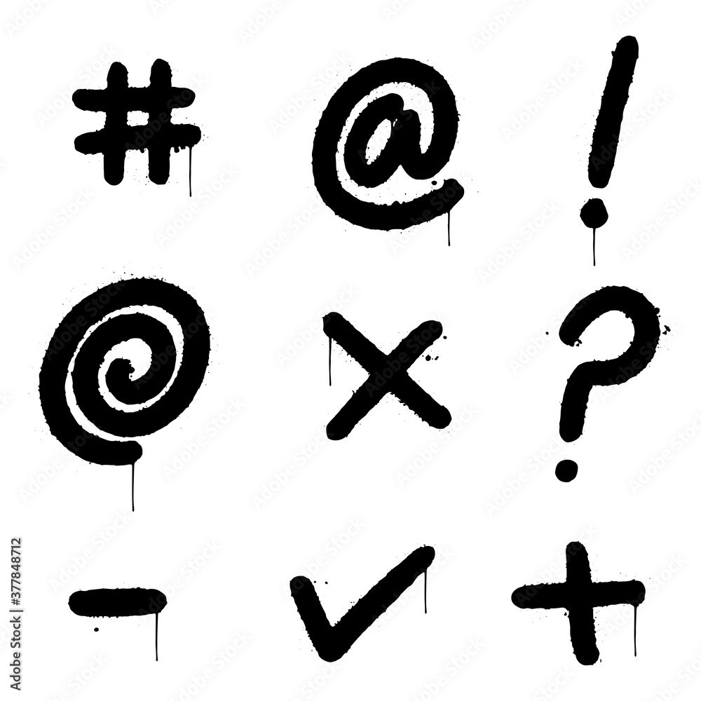 graffiti curse symbols sprayed isolated on white background. vector ...