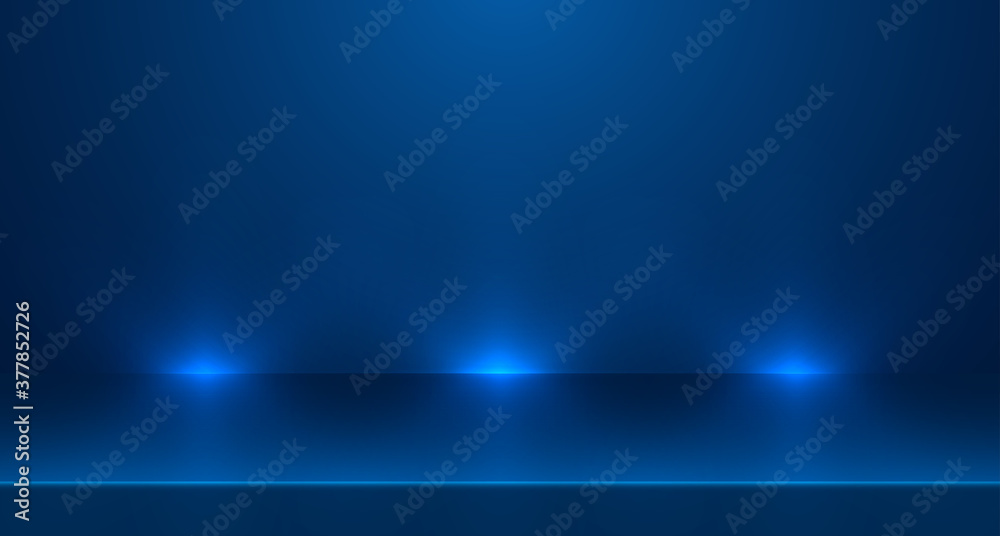 Blue empty room studio used for background and display of content ...