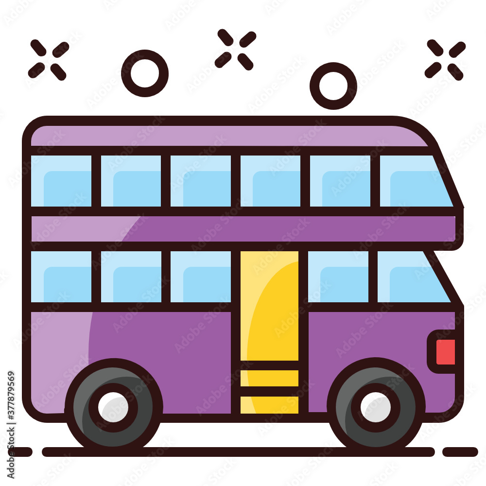 Editable icon design of london bus, double decker icon Stock Vector ...