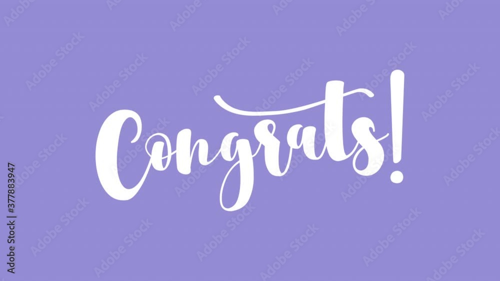 Congrats - Handwritten calligraphy lettering text. Footage with text ...