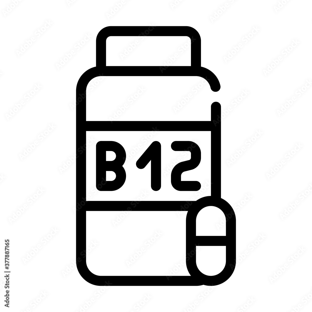 vitamins b12 line icon vector symbol illustration Stock Vector | Adobe ...