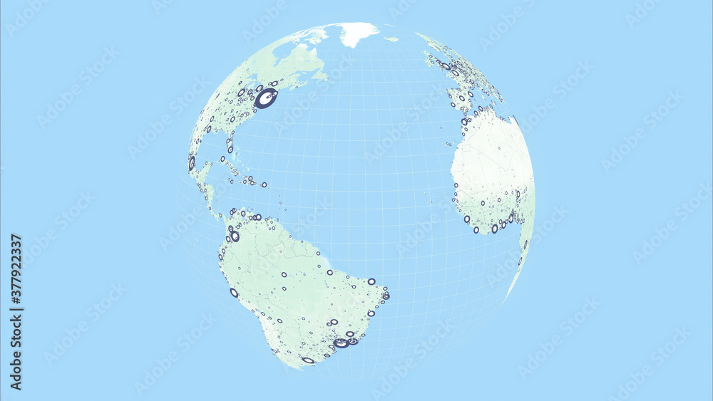 North and South American Population Density Map. Number of People ...