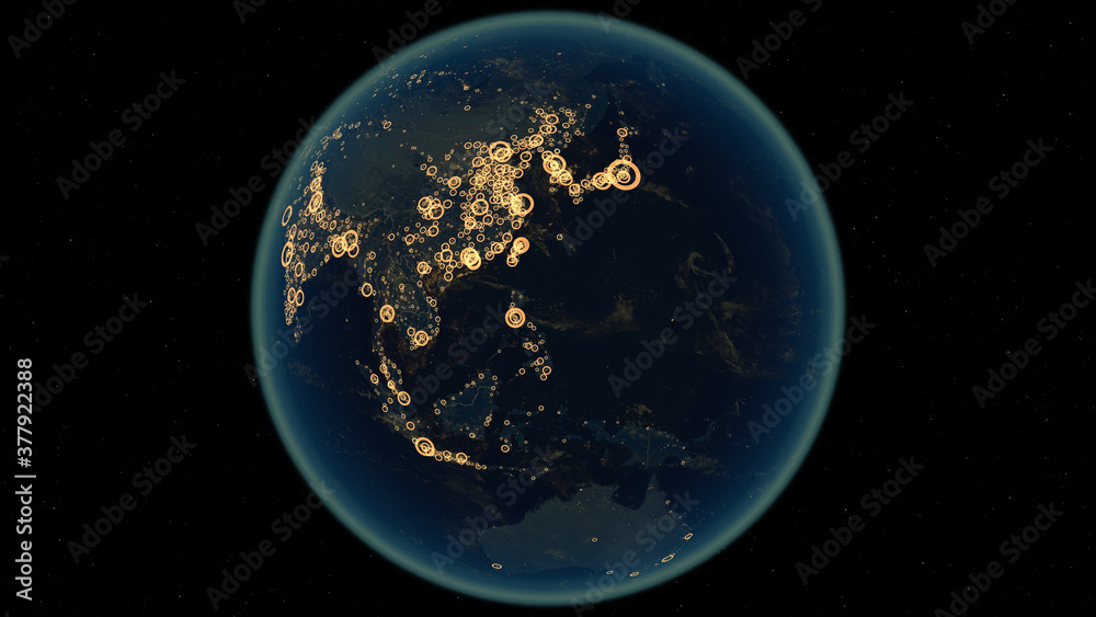 Number of People Living in Cities. Asia Map. World Population Density ...