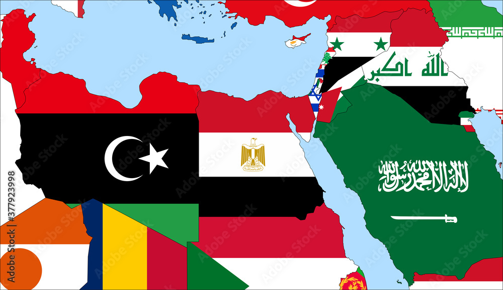 Center the map of Egypt. Vector maps showing Egypt and neighboring ...