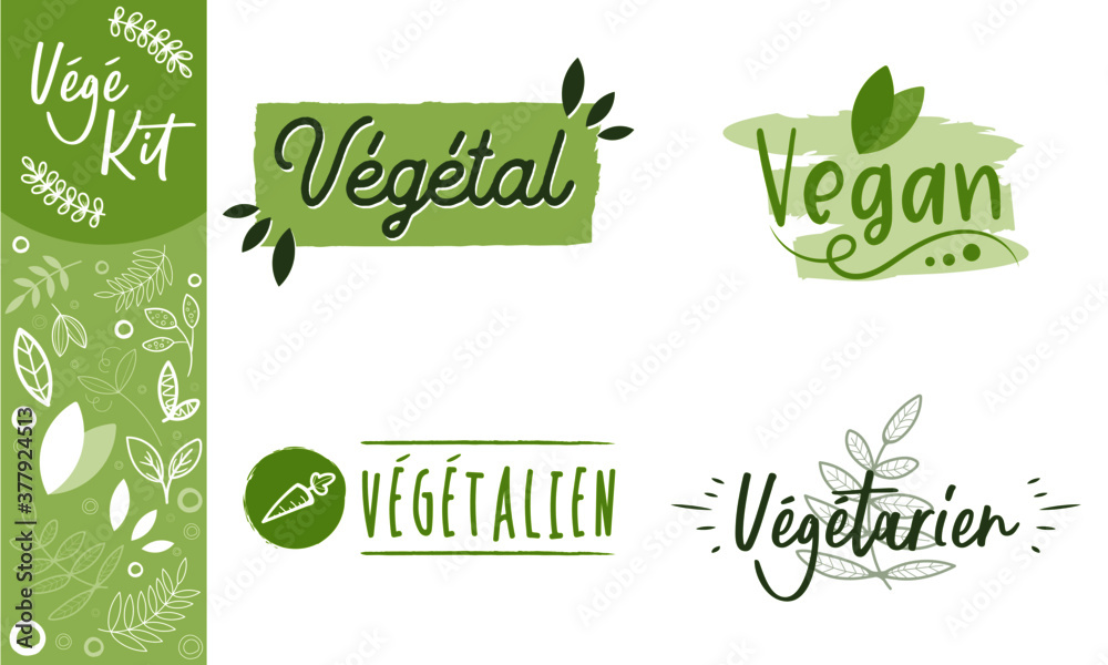 Logo - Label - Picto - Végétarien - Végétalien - Vegan - Végétal Stock ...