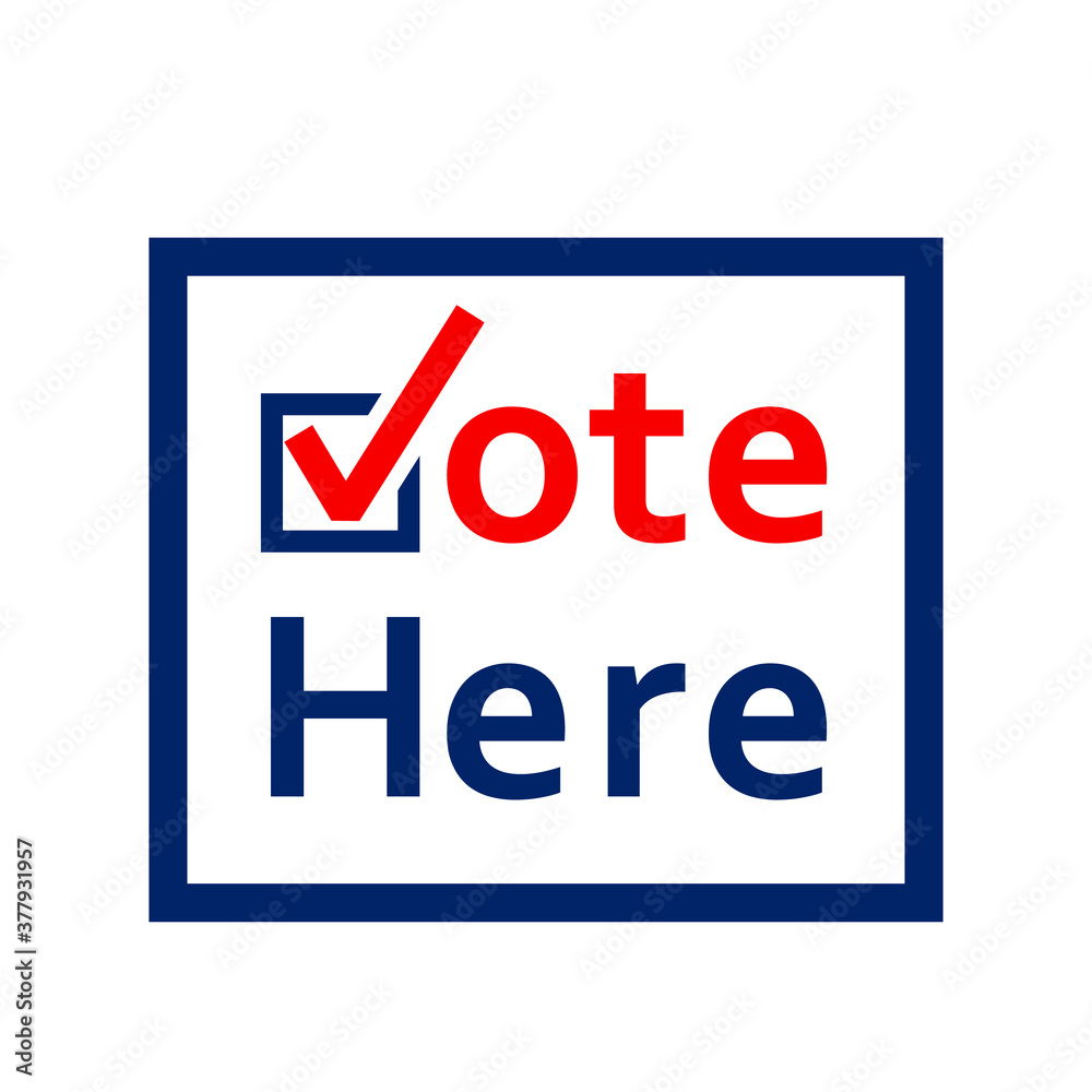 Vote here sign. Clipart image. Stock Vector | Adobe Stock