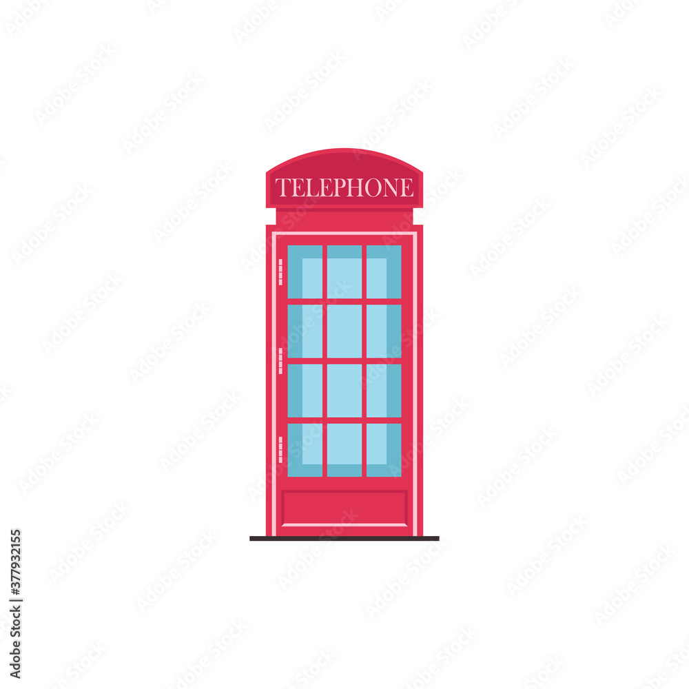 London call booth, callbox vector illustration, call booth flat icon ...