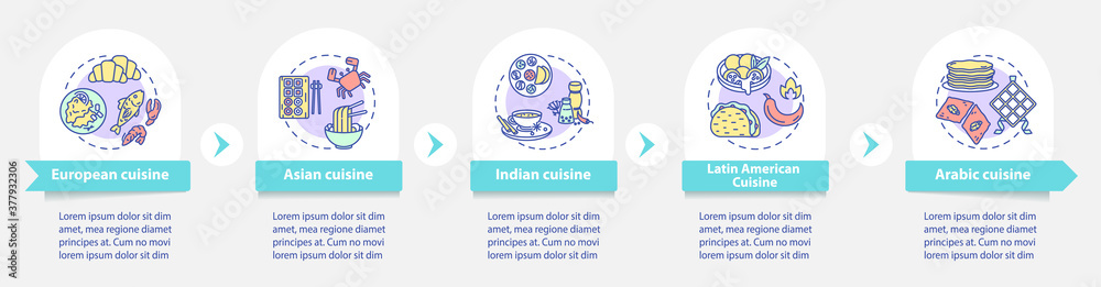 National cuisines vector infographic template. Traditional restaurant ...