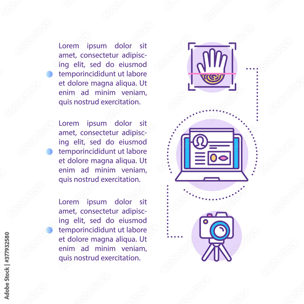 Identification card concept icon with text. Palm scan and photo ID ...