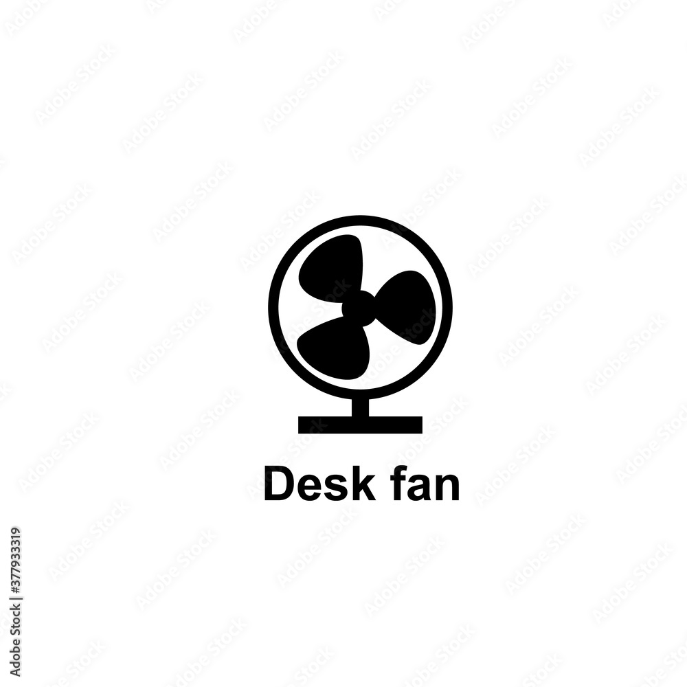 Desk fan silhouette icon. Clipart image isolated on white background ...
