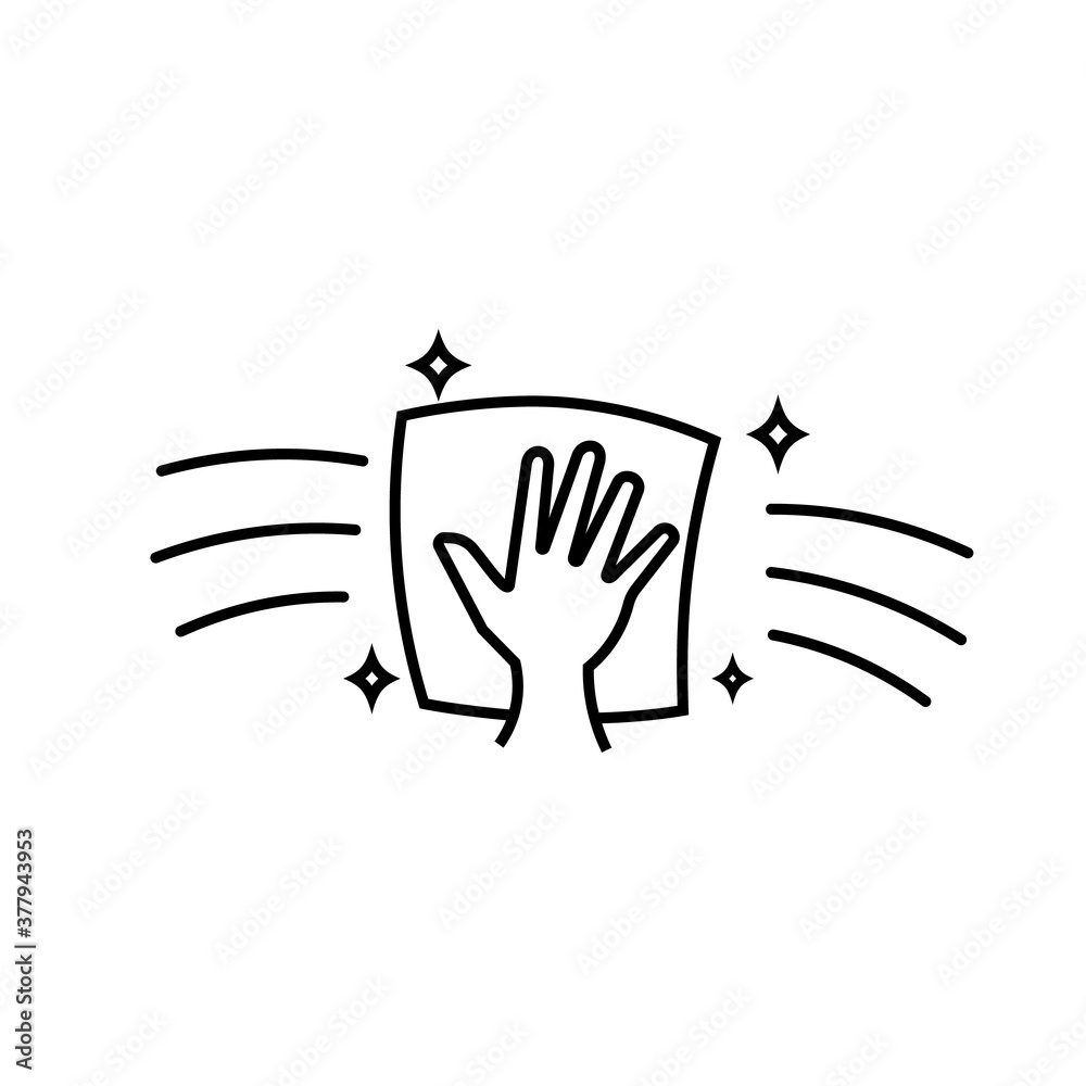 Wipe table line icon. Clipart image isolated on white background. Stock ...