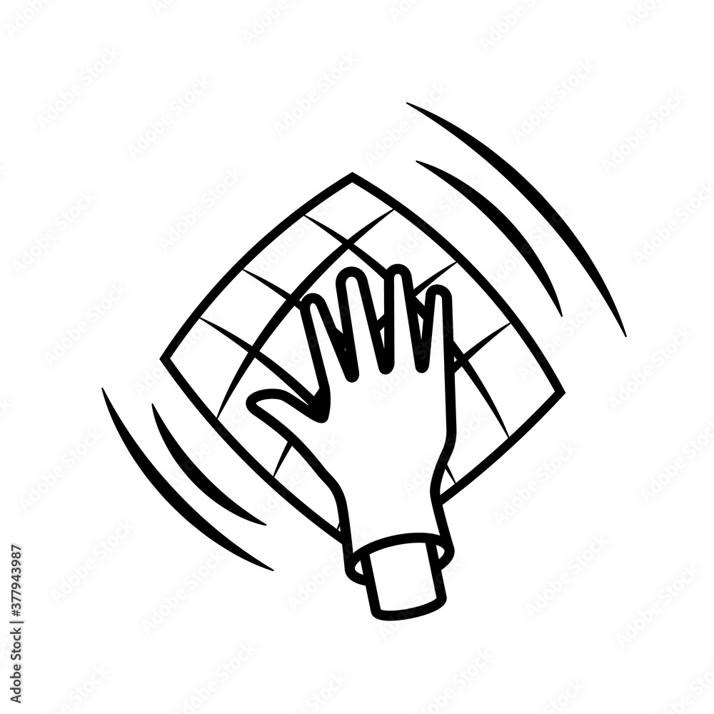 Wipe off table line icon. Clipart image isolated on white background ...