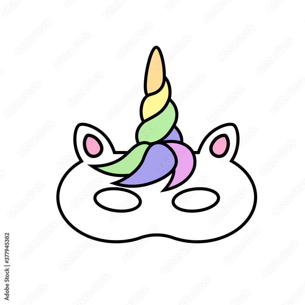 Simple unicorn mask icon. Clipart image isolated on white background. Stock Vector | Adobe Stock