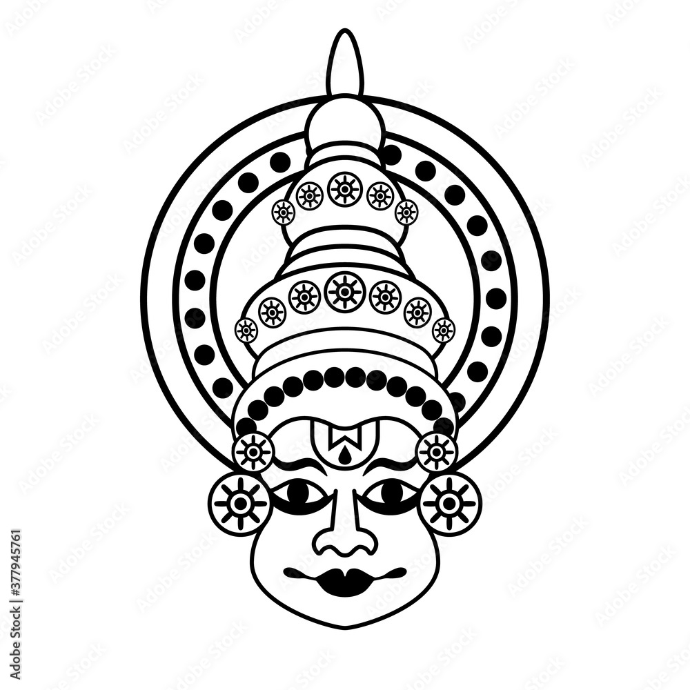 Kathakali Face Outline