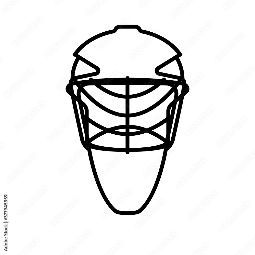 Goalie mask outline icon. Clipart image isolated on white background ...