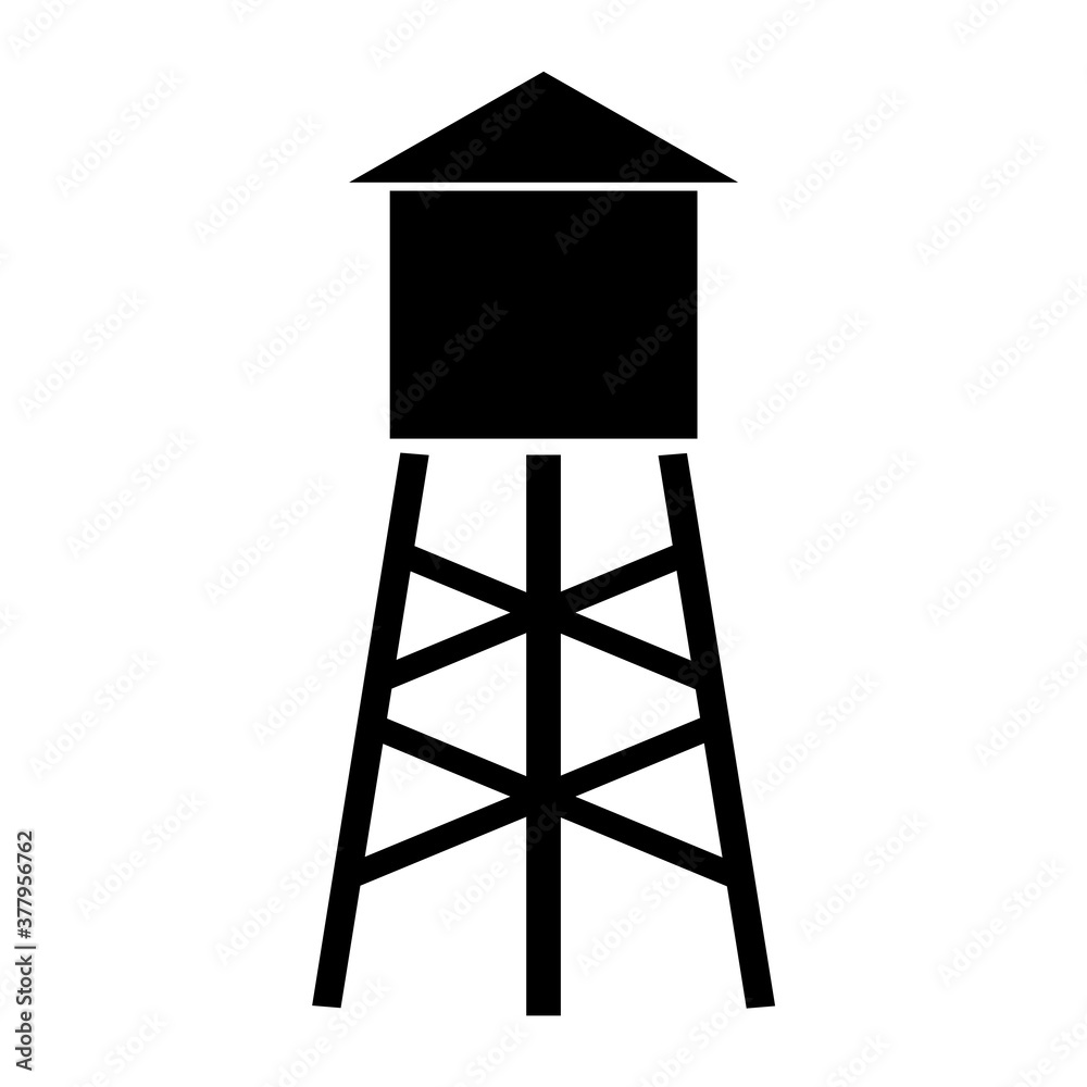 Water tower icon, logo isolated on white background Stock Vector ...