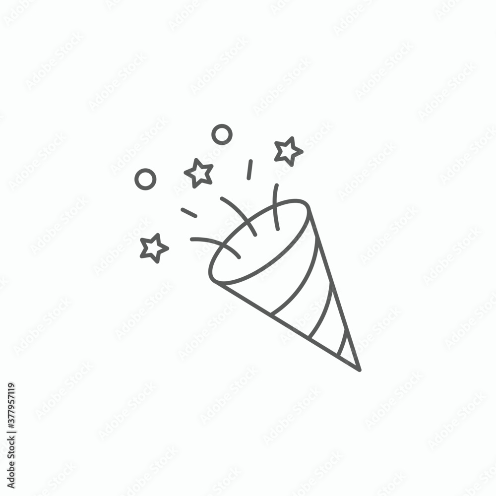 confetti popper, party popper vector illustration Stock Vector | Adobe ...