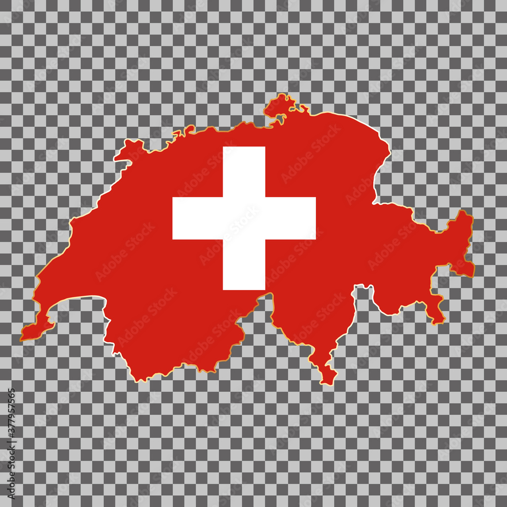 vector flag map of Switzerland with gold frame isolated on white ...