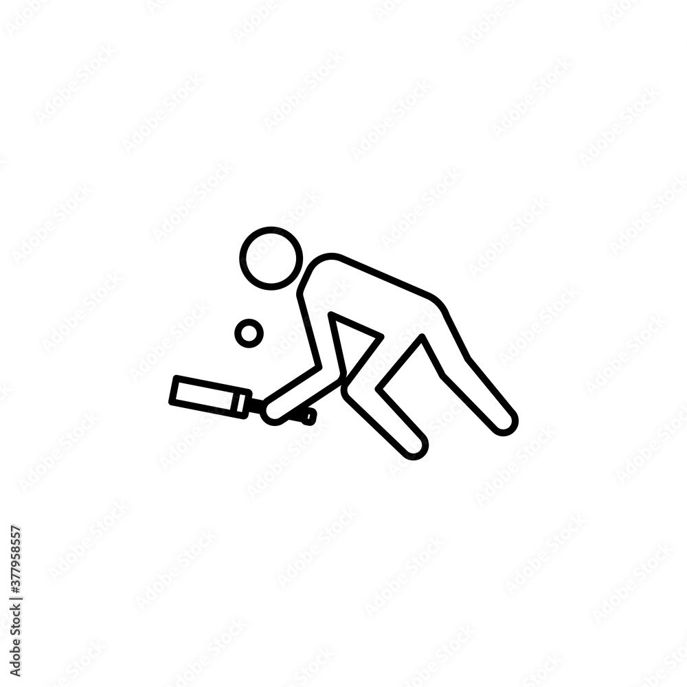 cricket, player line icon. Signs and symbols can be used for web, logo ...