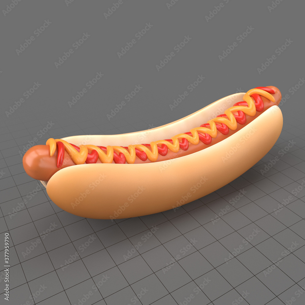 Hot dog 3 Stock 3D asset | Adobe Stock