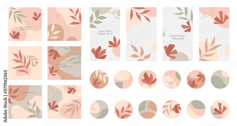 Bundle of editable insta story templates and highlights covers.Vector ...
