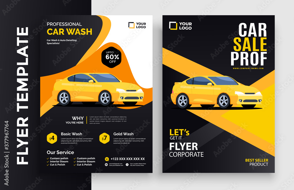 Corporate car and Business Flyer poster pamphlet brochure cover design ...