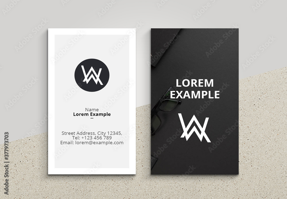 Portrait Business Card Layout Stock Template | Adobe Stock