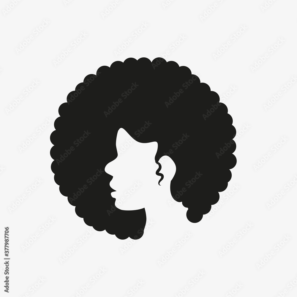 African black woman icon logo vector. Stock Vector | Adobe Stock
