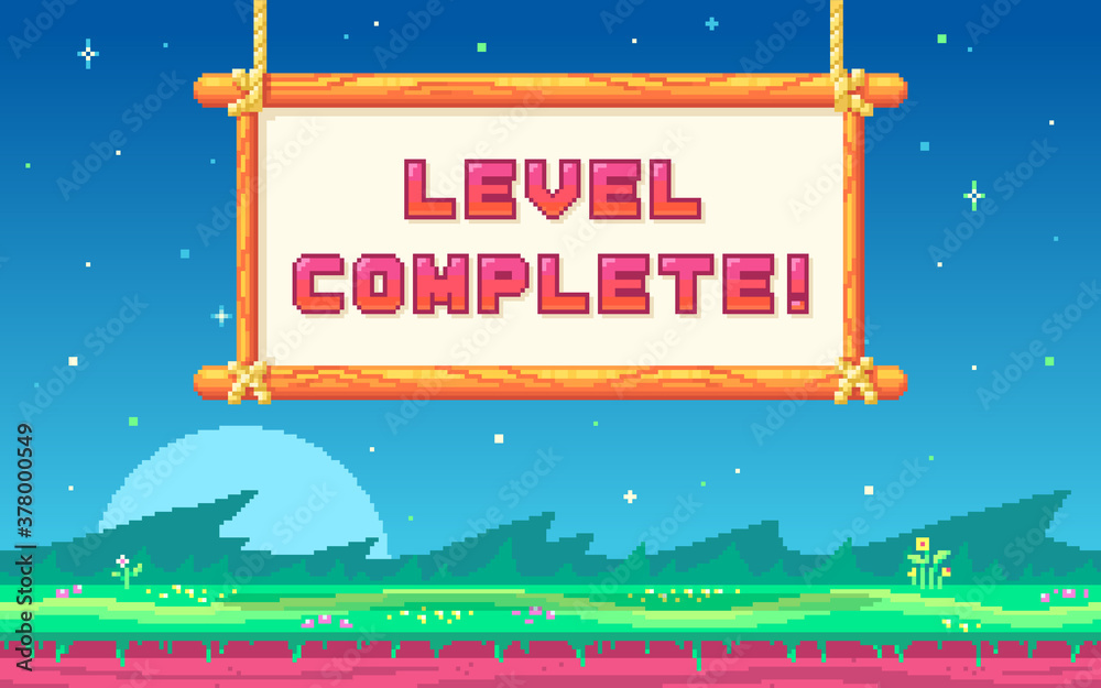 Pixel art design with outdoor landscape background. Stock Vector ...