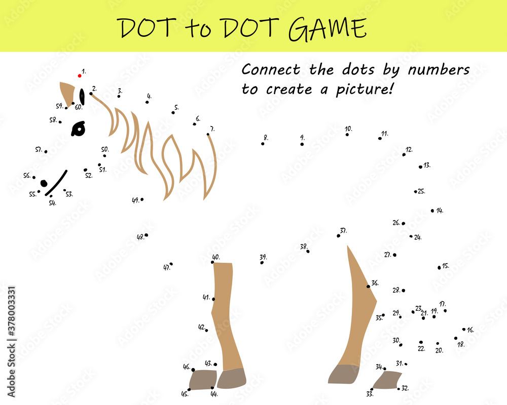 Connect the dots by numbers to reveal a horse in this dot-to-dot ...