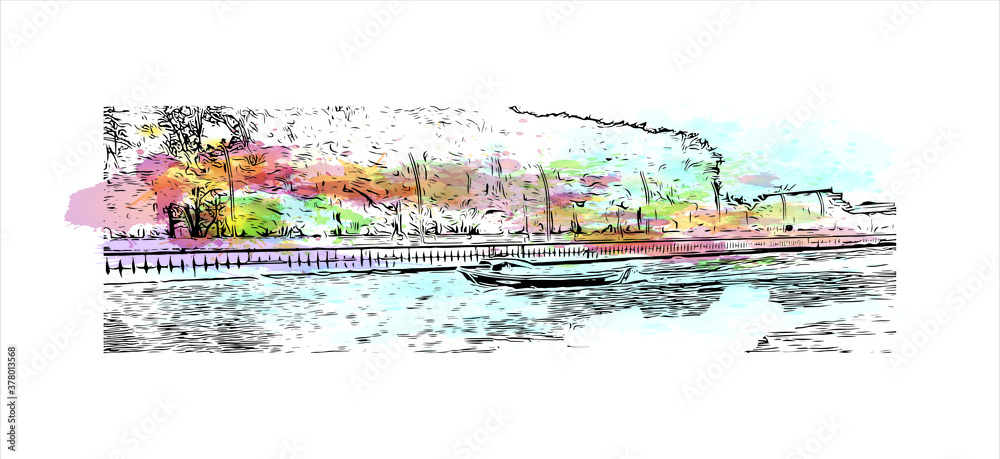 Building view with landmark of Banjarmasin is the capital of South ...