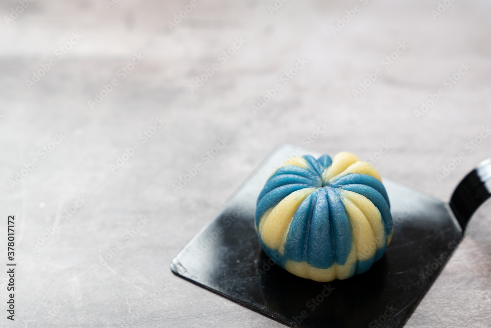 Japanese traditional confectionery cake wagashi or temari mooncake ...