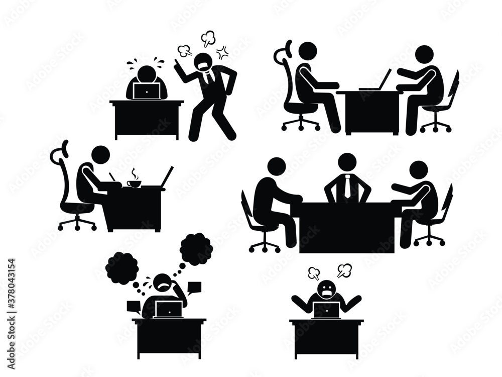 office people Icon Vector illustration. cartoon stick figure ...