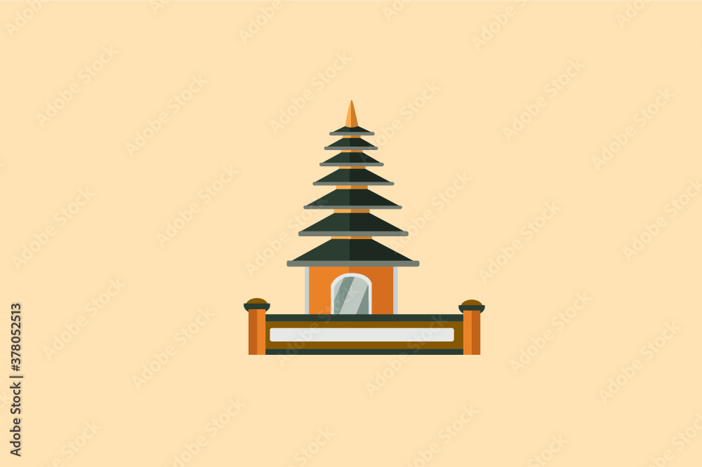 Temple Of Balinese Vector Building Illustration Stock Vector | Adobe Stock