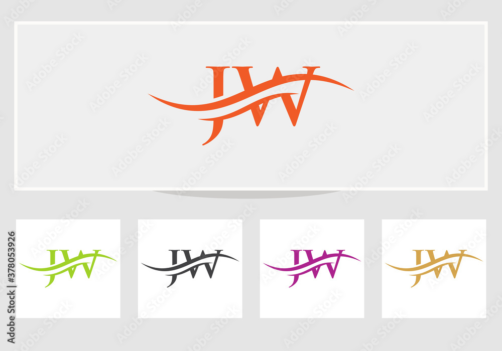 Initial JW logo design. Creative JW letter with luxury concept. Stock ...