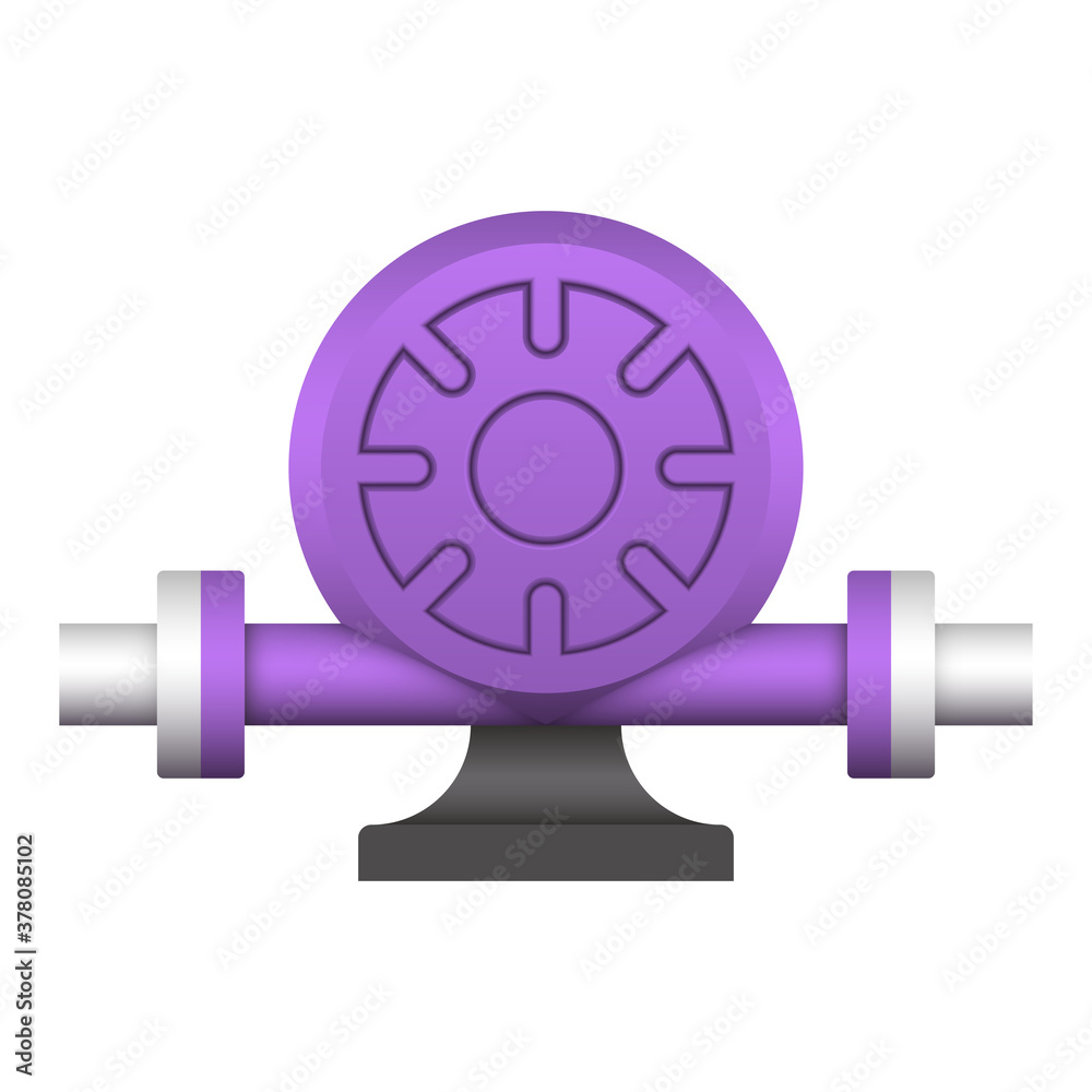 Water pump icon or centrifugal pump. Including with pipe and powered by ...