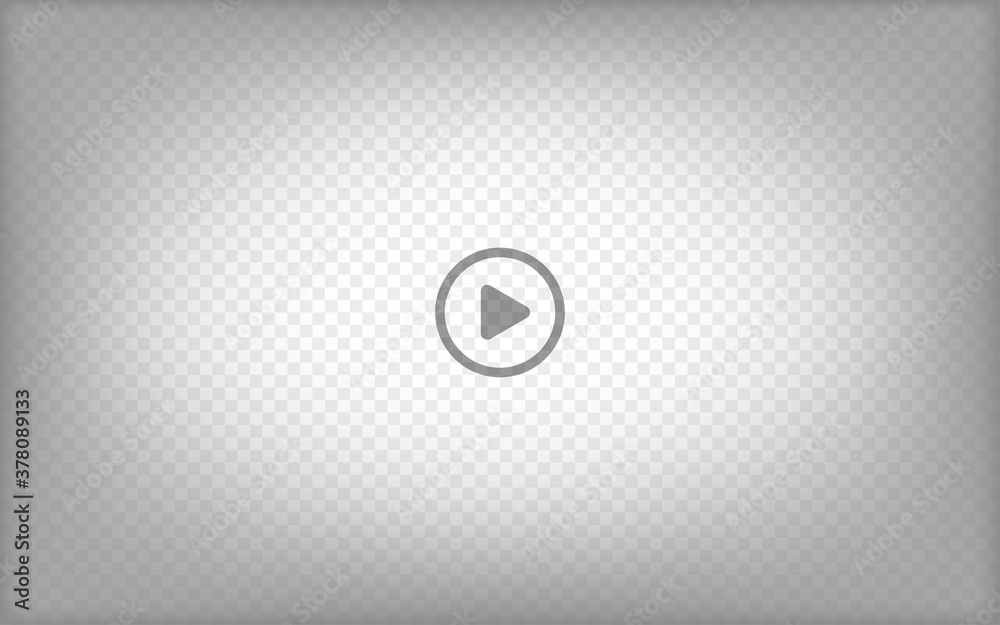 Play button on transparent backdrop. Web video player. Vector UI Stock ...