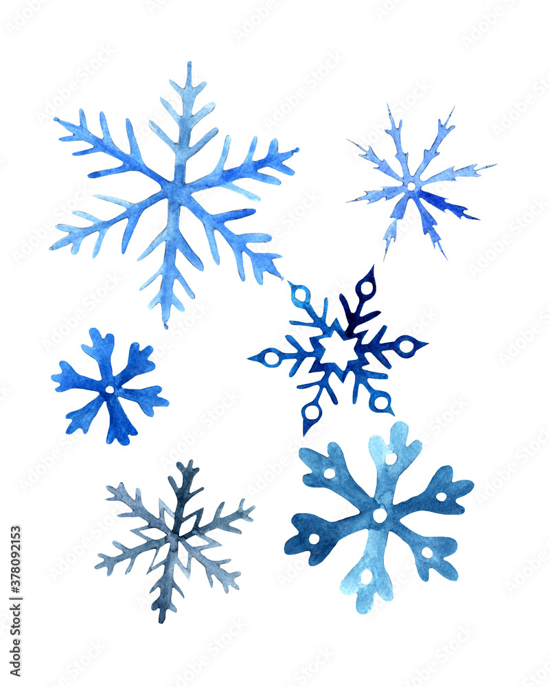 Printable Blue Snowflakes