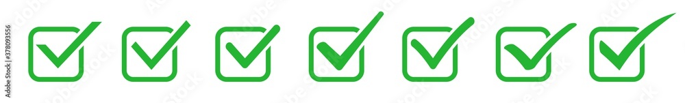 Check Mark Checkbox Square Icon Green | Checkmark Illustration | Tick ...
